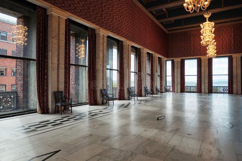 Norway. Oslo City Hall. the Interior of the Town Hall. September 18 ...