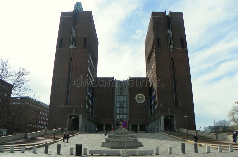 Norway, Oslo, City Hall, the Main Facade of the Building Editorial ...