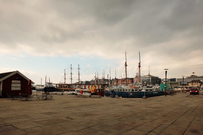 Norway. Ships at the Pier in Oslo. September 18, 2018 Editorial ...