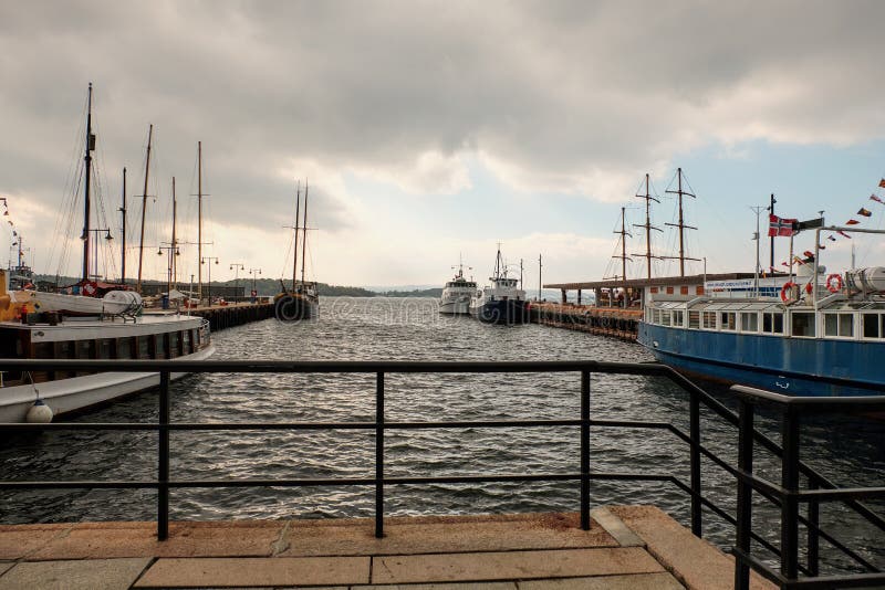 Norway. Ships at the Pier in Oslo. September 18, 2018 Editorial Photo ...