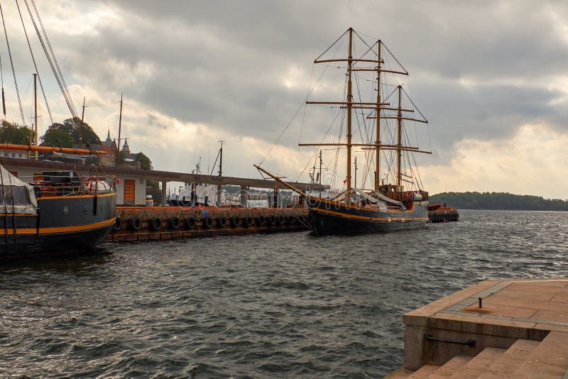 Norway. Ships at the Pier in Oslo. September 18, 2018 Editorial Stock ...