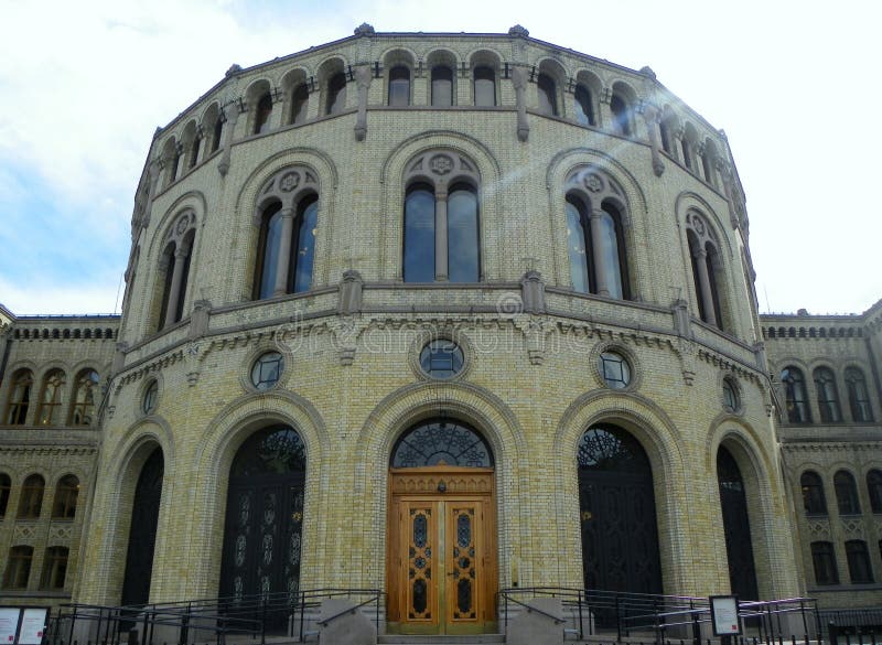 Norway, Oslo, Storting Building, Facade of the Building Stock Photo ...