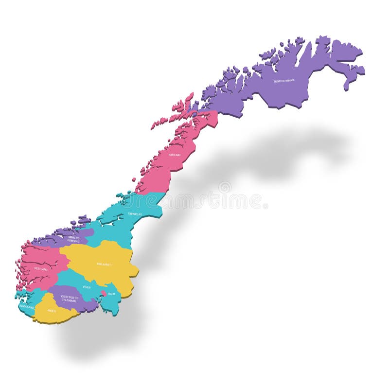 Norway Political Map of Administrative Divisions Stock Vector ... Norway Political Map of Administrative Divisions Stock Vector ...