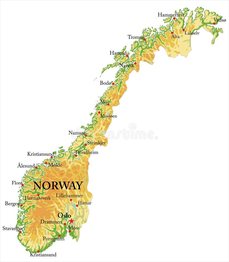 Norway Relief map stock vector. Illustration of nordic - 102280447