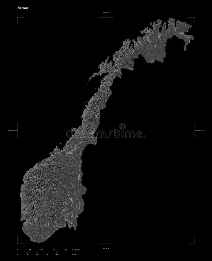 Norway Shape on Black. Bilevel Stock Illustration - Illustration of ...