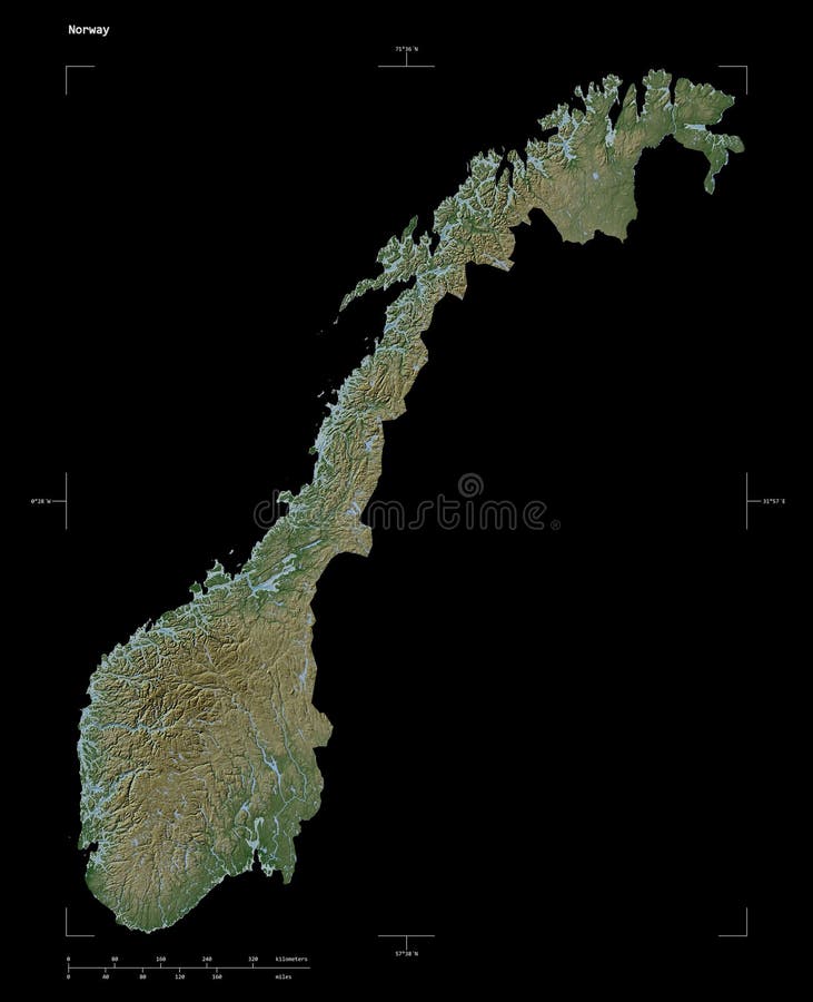 Norway Shape on Black. Pale Stock Illustration - Illustration of solid ...