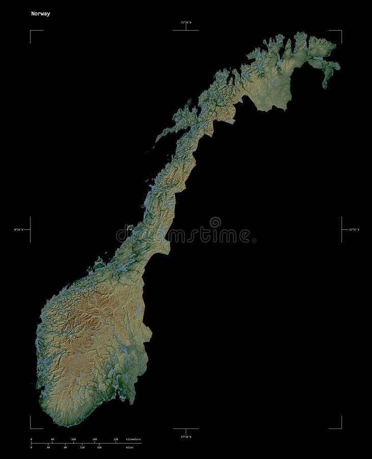 Norway Shape on Black. Physical Stock Illustration - Illustration of ...