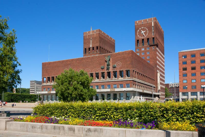 Rathaus Oslo stockbild. Bild von gebäude, halle, kapitol - 26108397