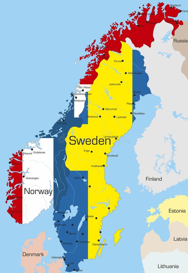 Norwegia i Szwecja ilustracja wektor. Ilustracja złożonej z kraj - 6606754