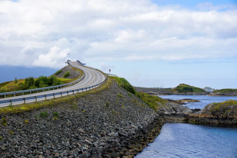Norwegian Atlantic Road Bridge Stock Image - Image of travelling, fjord ...