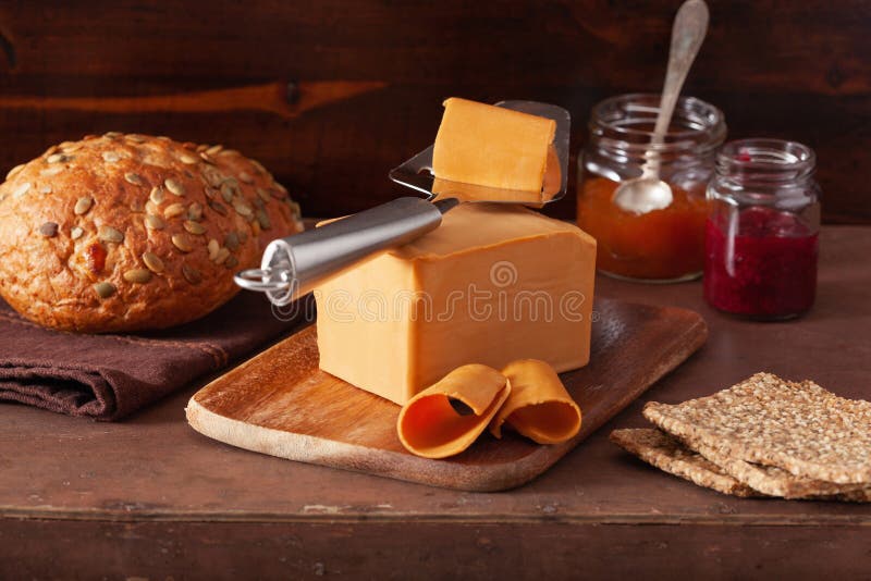Norwegian Brunost Traditional Brown Cheese Stock Photo - Image of bread ...