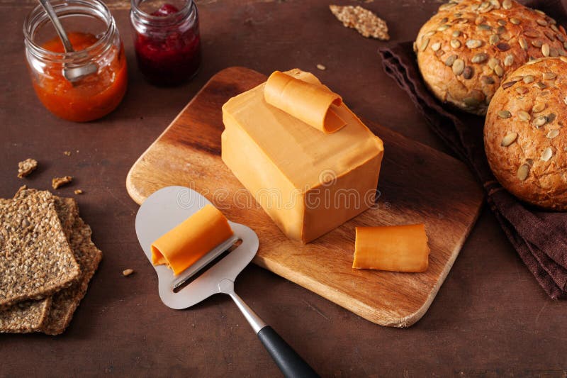 Norwegian Brunost Traditional Brown Cheese Stock Photo - Image of ...