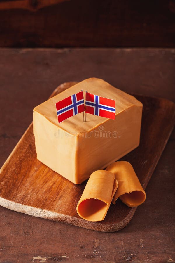 Norwegian Brunost Traditional Brown Cheese Stock Photo - Image of dairy ...