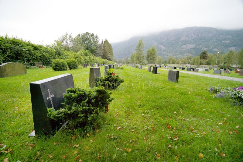 Norwegian cemetery stock photo. Image of cloud, burial - 2992246