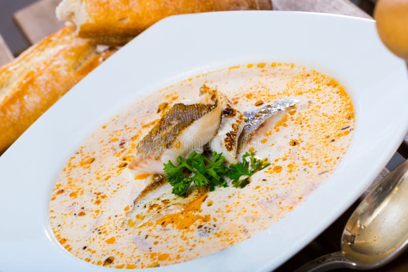 Norwegian Cuisine - Cod Chowder Stock Image - Image of chowder, cooked ...