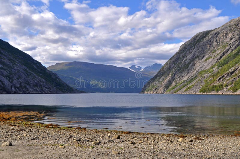 Norwegian fiord stock photo. Image of scenic, rombak - 10838172