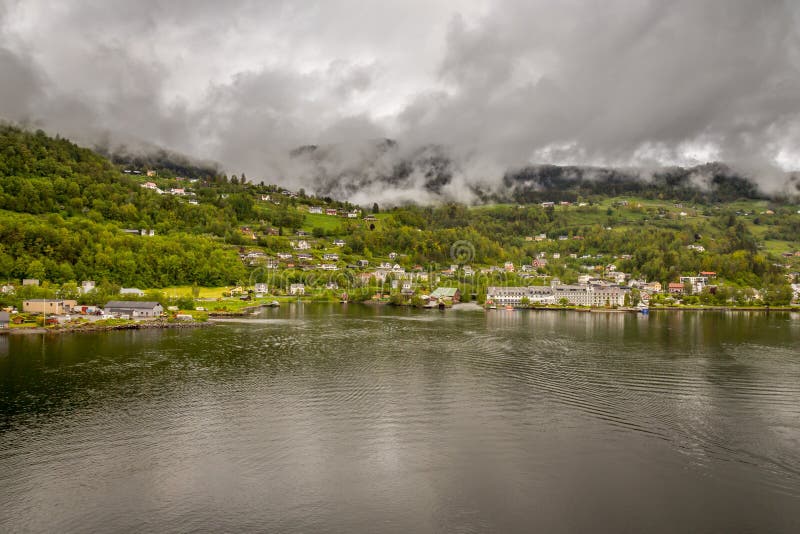 Norwegian Fjord stock image. Image of fields, blue, farm - 86356493
