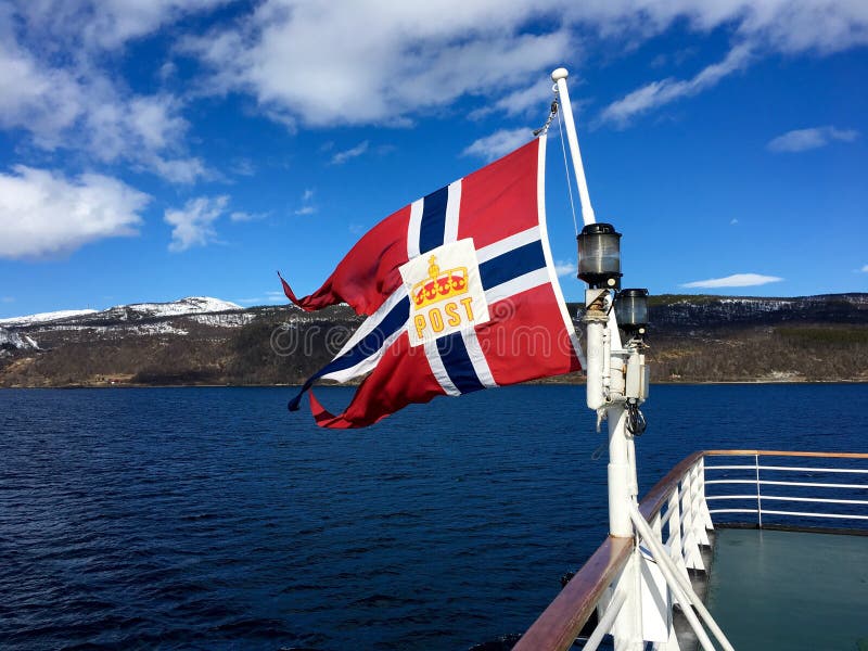 The Norwegian flag stock photo. Image of national, carrying - 70844672