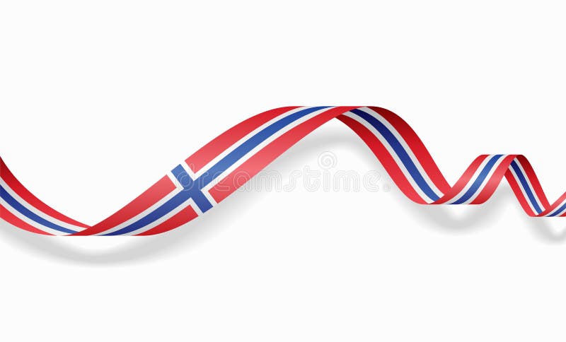 Norwegian Flag Wavy Abstract Background. Vector Illustration. Stock ...