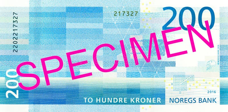 200 Norwegian Krone Bank Note Reverse Stock Photo - Image of note ...