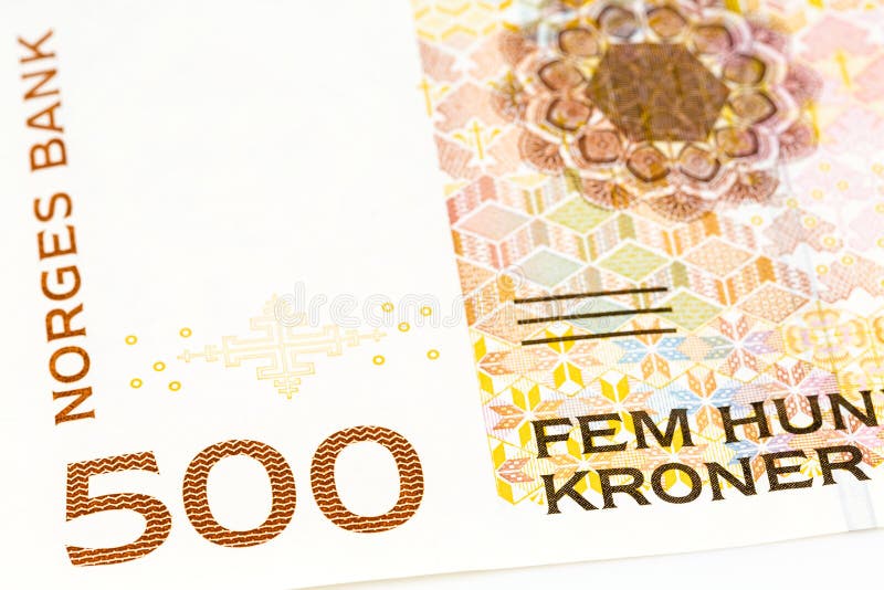Detail of a New 500 Norwegian Krone Banknote Obverse Stock Photo ...