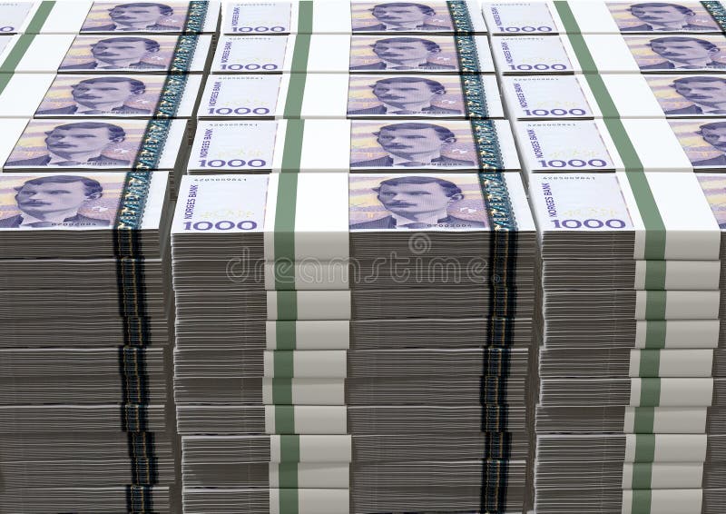 Norwegian Krone Notes Bundles Stack Stock Image - Image of capital ...