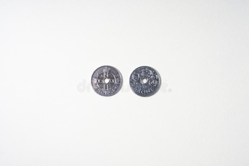 Norwegian Kroner coins stock image. Image of hand, forints - 231346201