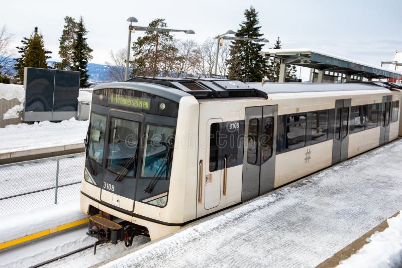 Norwegian metro train stock photo. Image of overground - 18558324