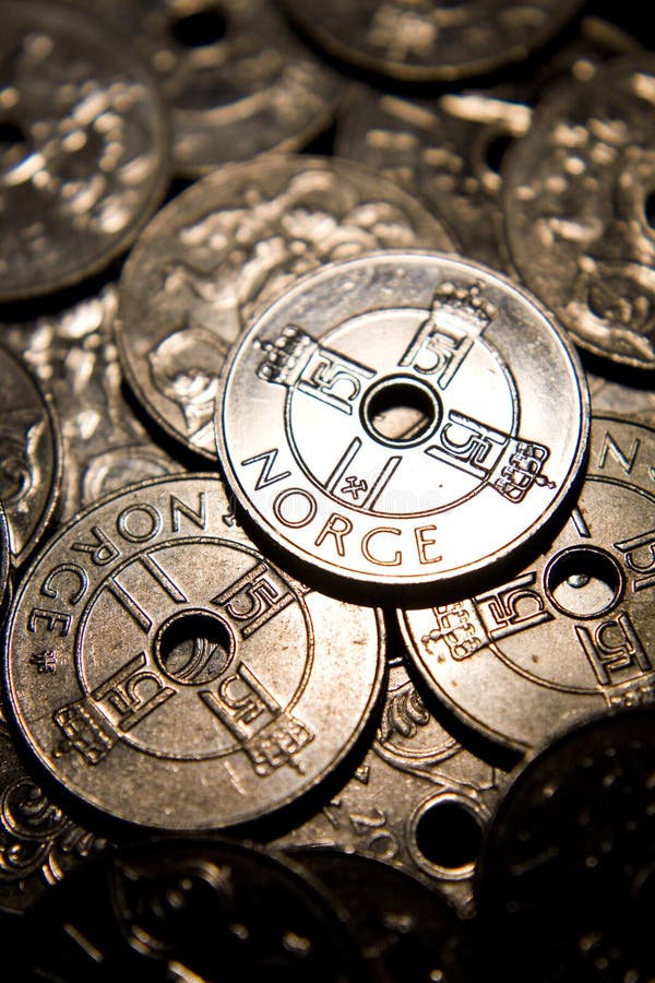 Coins of Norway stock photo. Image of coinage, macro - 44020436