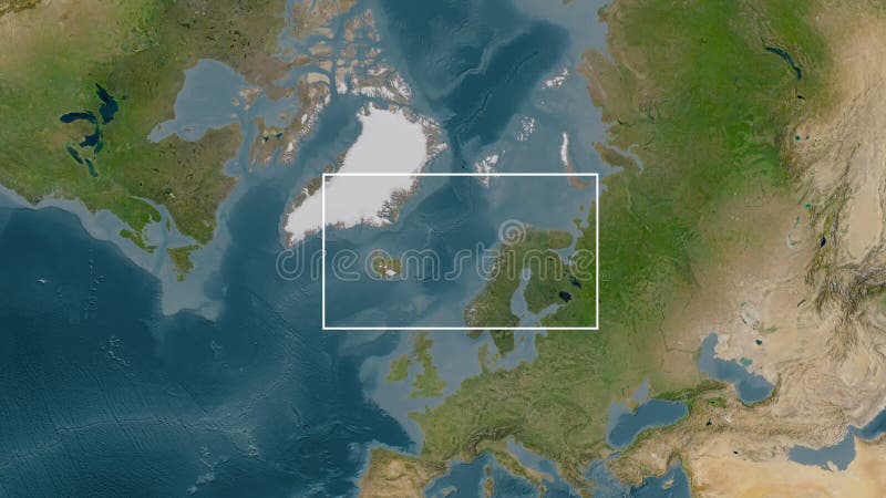 Norwegian Sea. Satellite Map. Patterson Cylindrical. Close-up Stock ...