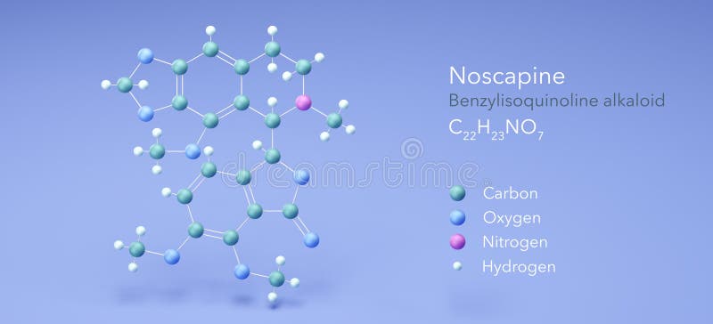 Noscapine Molecule, Molecular Structures, Narcotine, 3d Model ...