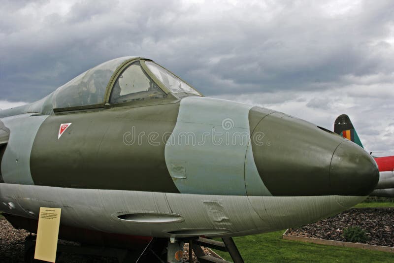 Nose and Cockpit of Hunter Fighter Jet Stock Photo - Image of transport ...