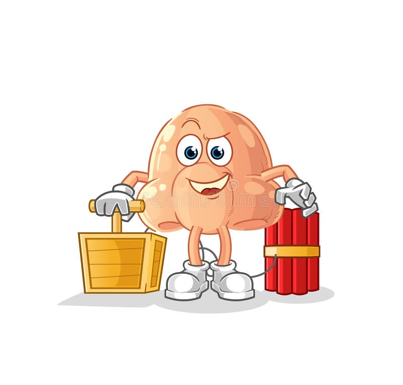Nose Holding Dynamite Detonator. Cartoon Mascot Vector Stock Vector ...