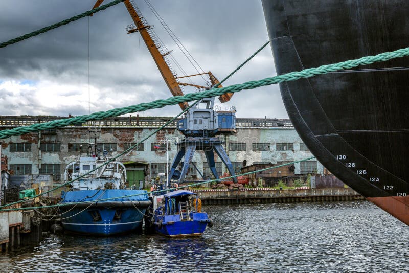 Nose Icebreaker with Mooring at the Pier. Close-up Stock Image - Image ...