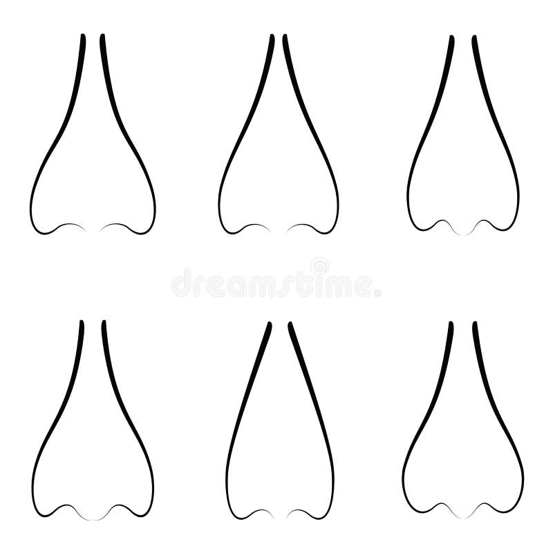 Nose icon set stock vector. Illustration of eyebrow - 102208503