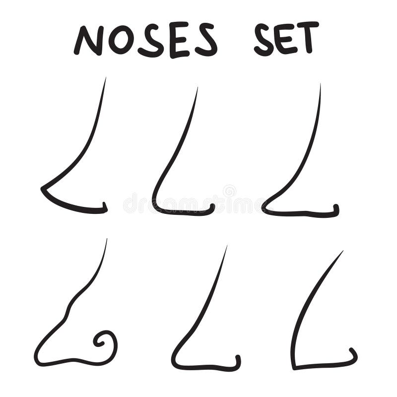 Nose Icons Set Vector Line Symbols Stock Vector - Illustration of clip ...