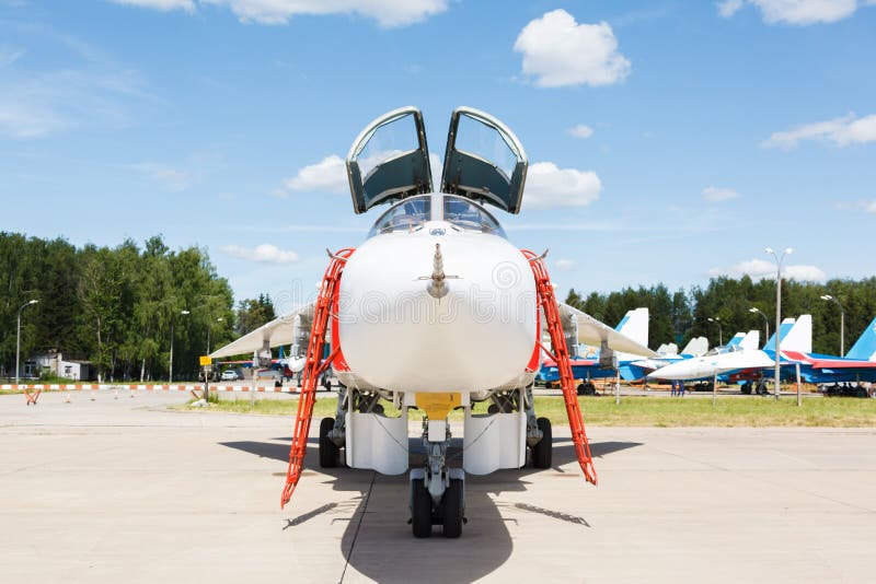 Nose jet military plane, stock photo. Image of front - 64227952