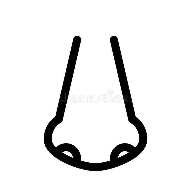 Nose Organ Line Icon. Nose Symbol or Sign Stock Vector - Illustration ...
