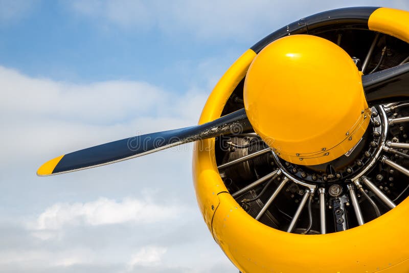 Nose and Propeller of T-6 Airplane WarBird Stock Photo - Image of power ...
