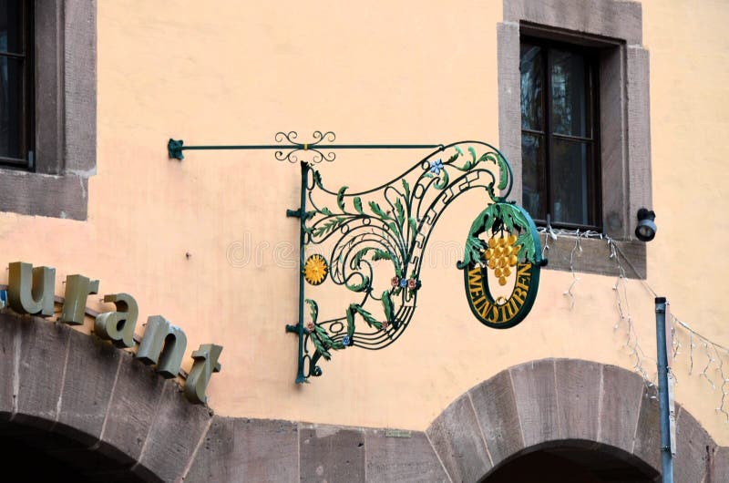Nose Sign of a Historic Wine Tavern, Nuremberg Stock Photo - Image of ...