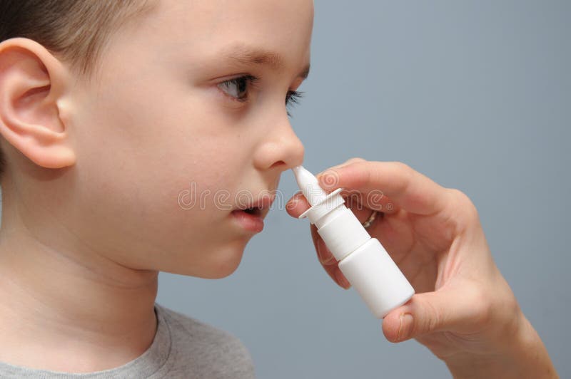 Nose spray for children stock photo. Image of face, nose - 50227508