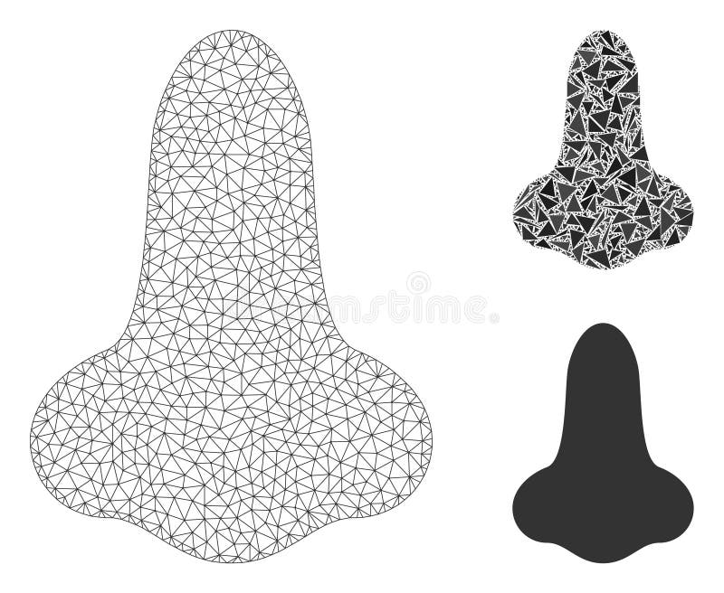 Nose Vector Mesh 2D Model and Triangle Mosaic Icon Stock Vector ...