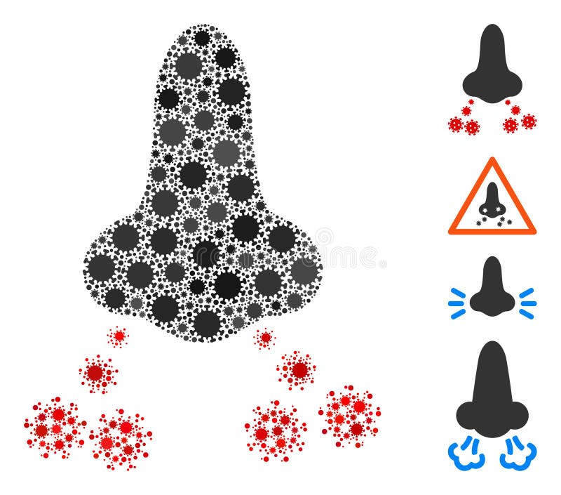 Nose Virus Spread Collage of CoronaVirus Icons Stock Vector ...