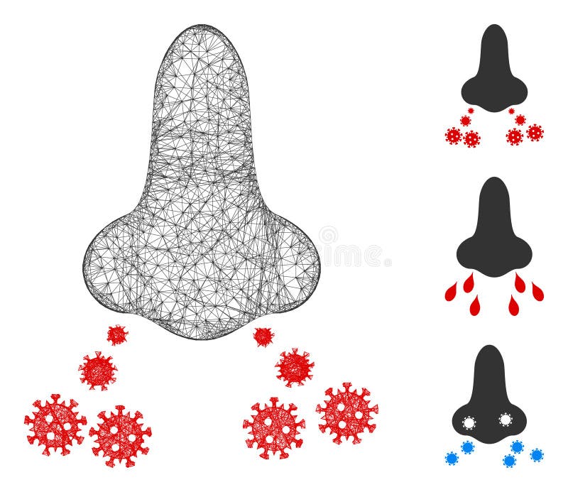 Nose Virus Spread Polygonal Web Vector Mesh Illustration Stock Vector ...