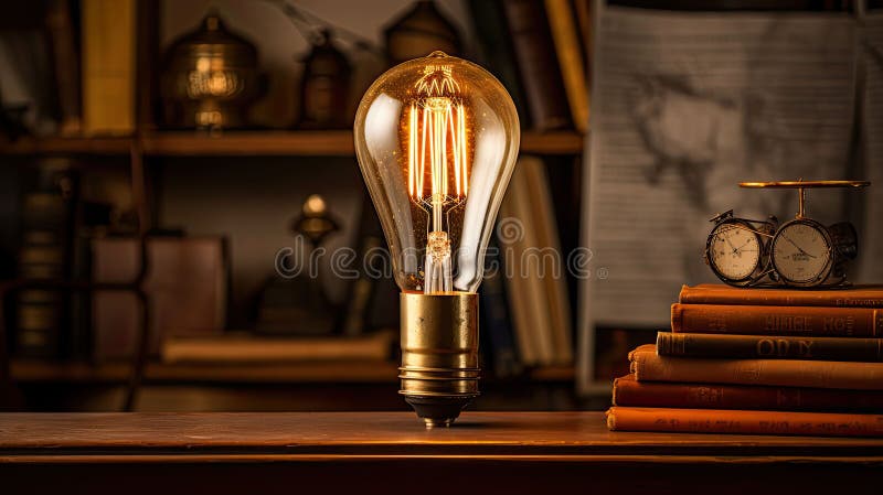Nostalgia edison light stock illustration. Illustration of photograph ...