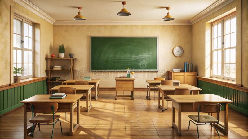 Nostalgia in the Empty Classroom Vintage Educational Setting Awaits ...
