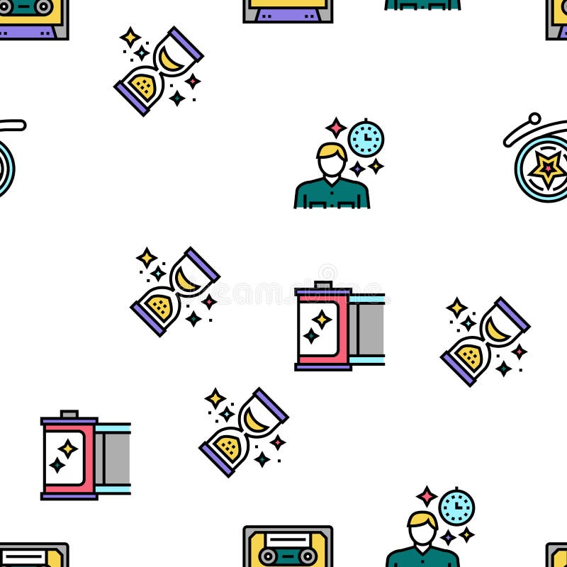 Nostalgia and Memory Vector Seamless Pattern Stock Vector ...