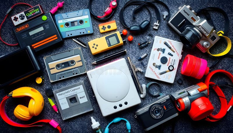Nostalgia Trip: a Retro Tech Collection Stock Illustration ...