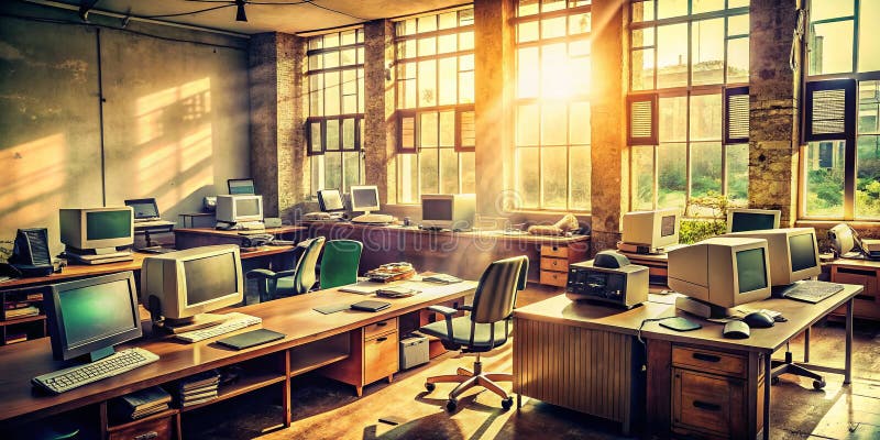 Nostalgia in the Workplace Exploring a Retro Office Space Filled with ...