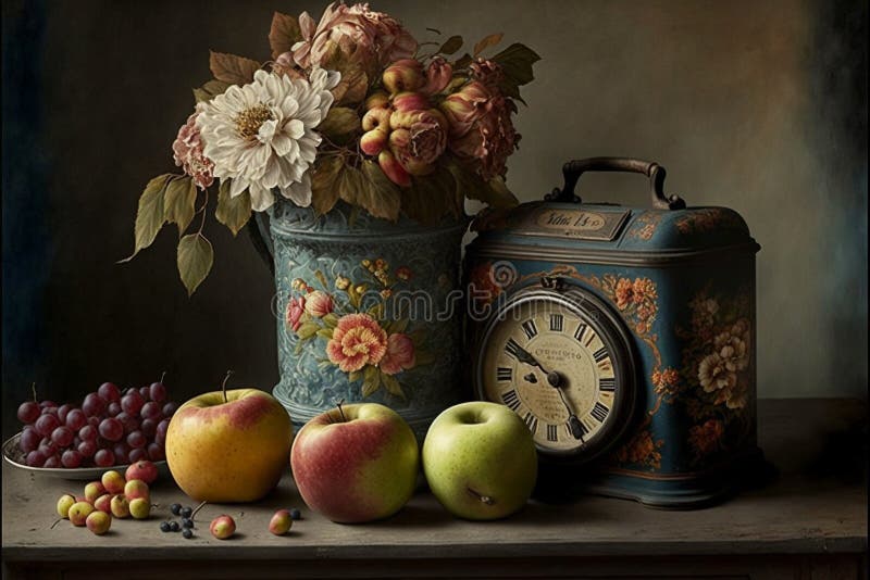 Nostalgic Antique Vintage Still Life with Old Vintage Objects. Ai ...
